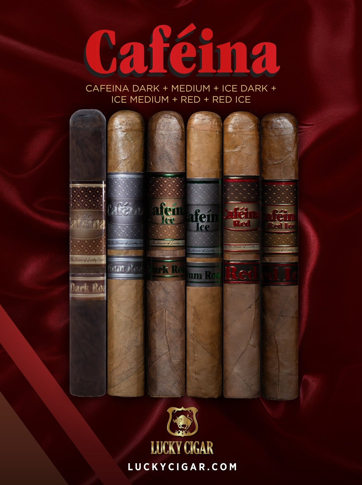 Infused Cigars: Set of 6 Cafeina Toro 6x52 All Section – Lucky Cigar