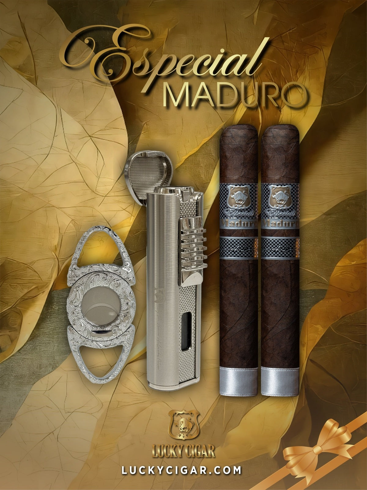 Cigar Gift Sets: 2 Especial Maduro Robusto with Cutter, Torch – Lucky Cigar