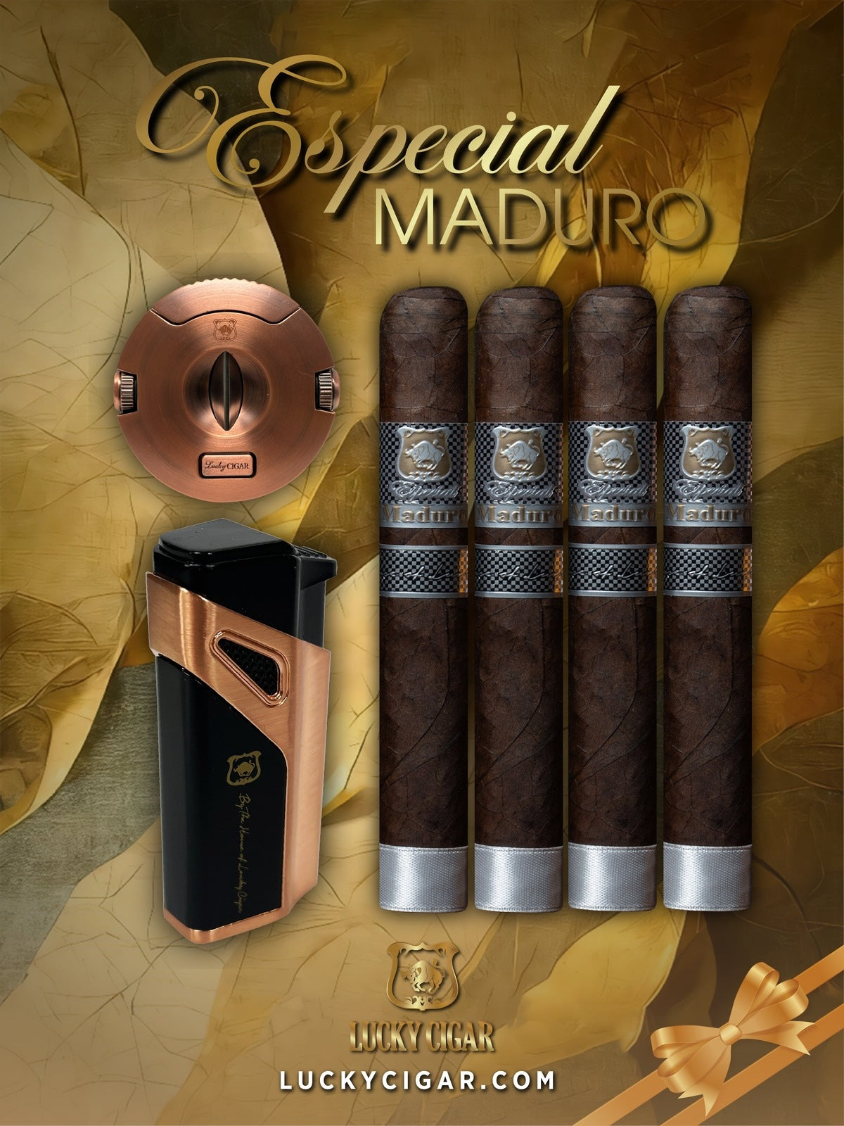 Cigar Gift Sets: Set of 4 Especial Maduro Robusto with Torch, Cutter ...