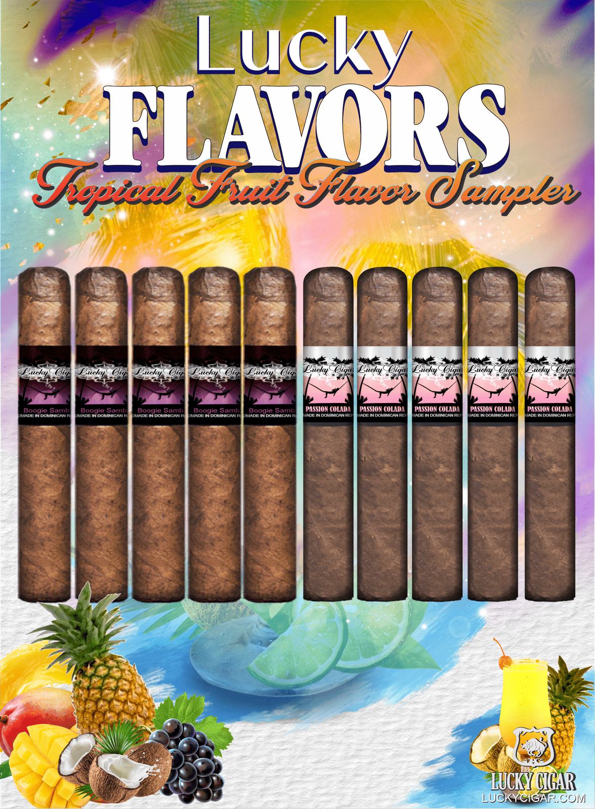 Tropical Fruit Sampler: 10 Flavors - Boogie & Passion – Lucky Cigar