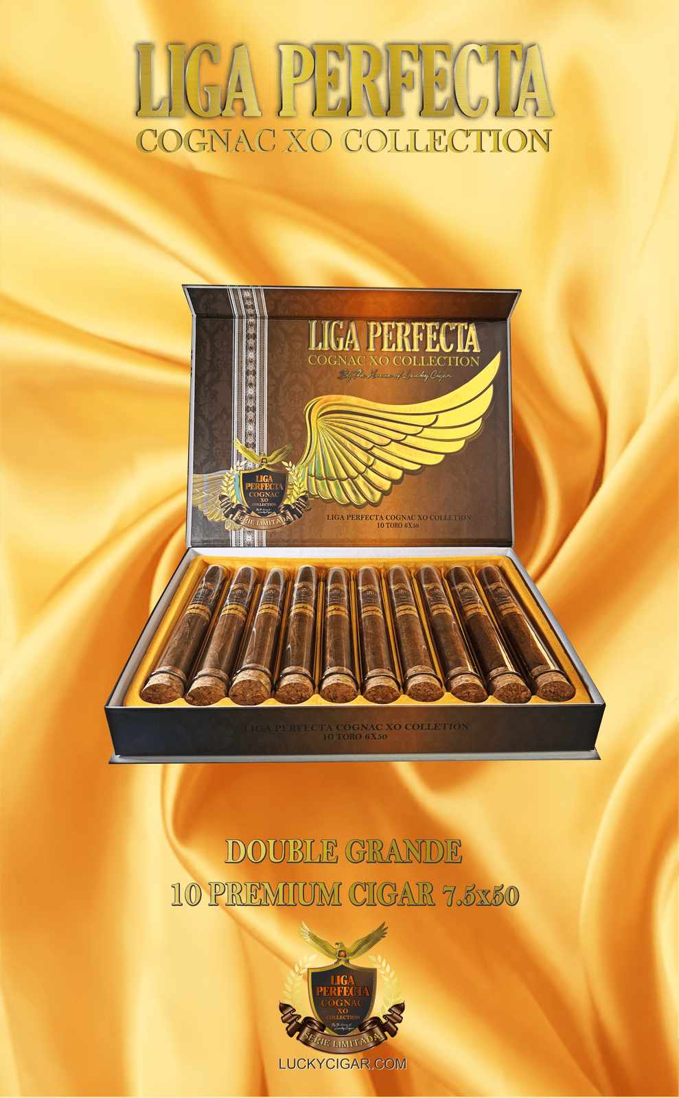 Liga Perfecta COGNAC 7.5x50 Cigars Box of 10 – Lucky Cigar