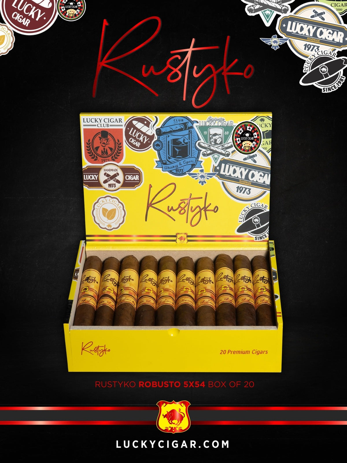 Infused Cigars: Rustyko Robusto 5x54 - Box of 20 – Lucky Cigar