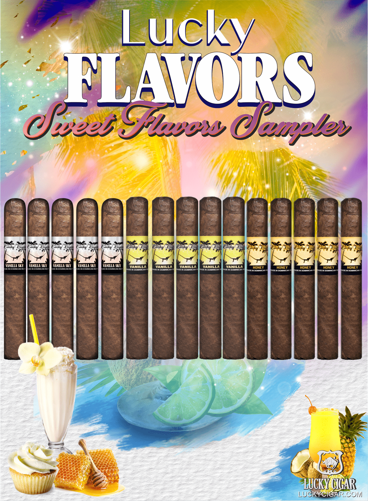 Lucky Flavors 15-Piece Cigar Sampler: Vanilla & Honey – Lucky Cigar