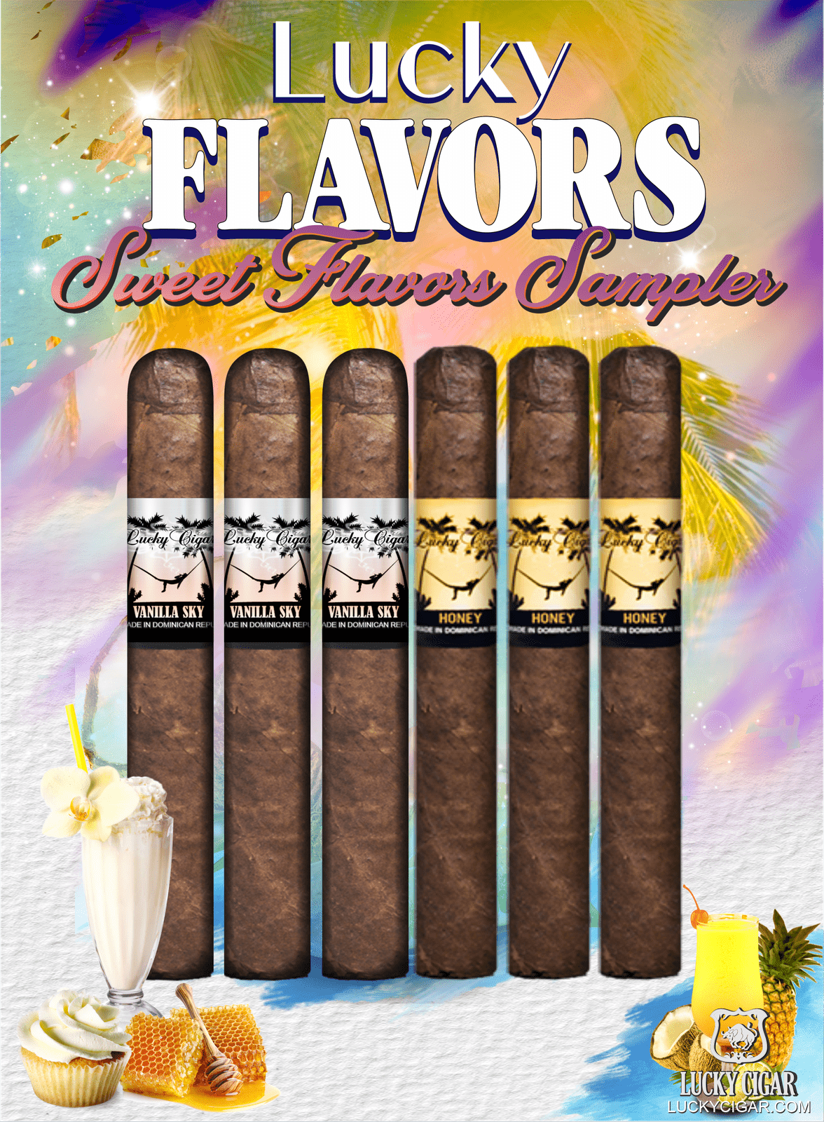 Lucky Flavors 6-Piece Sweets Sampler: Vanilla & Honey – Lucky Cigar