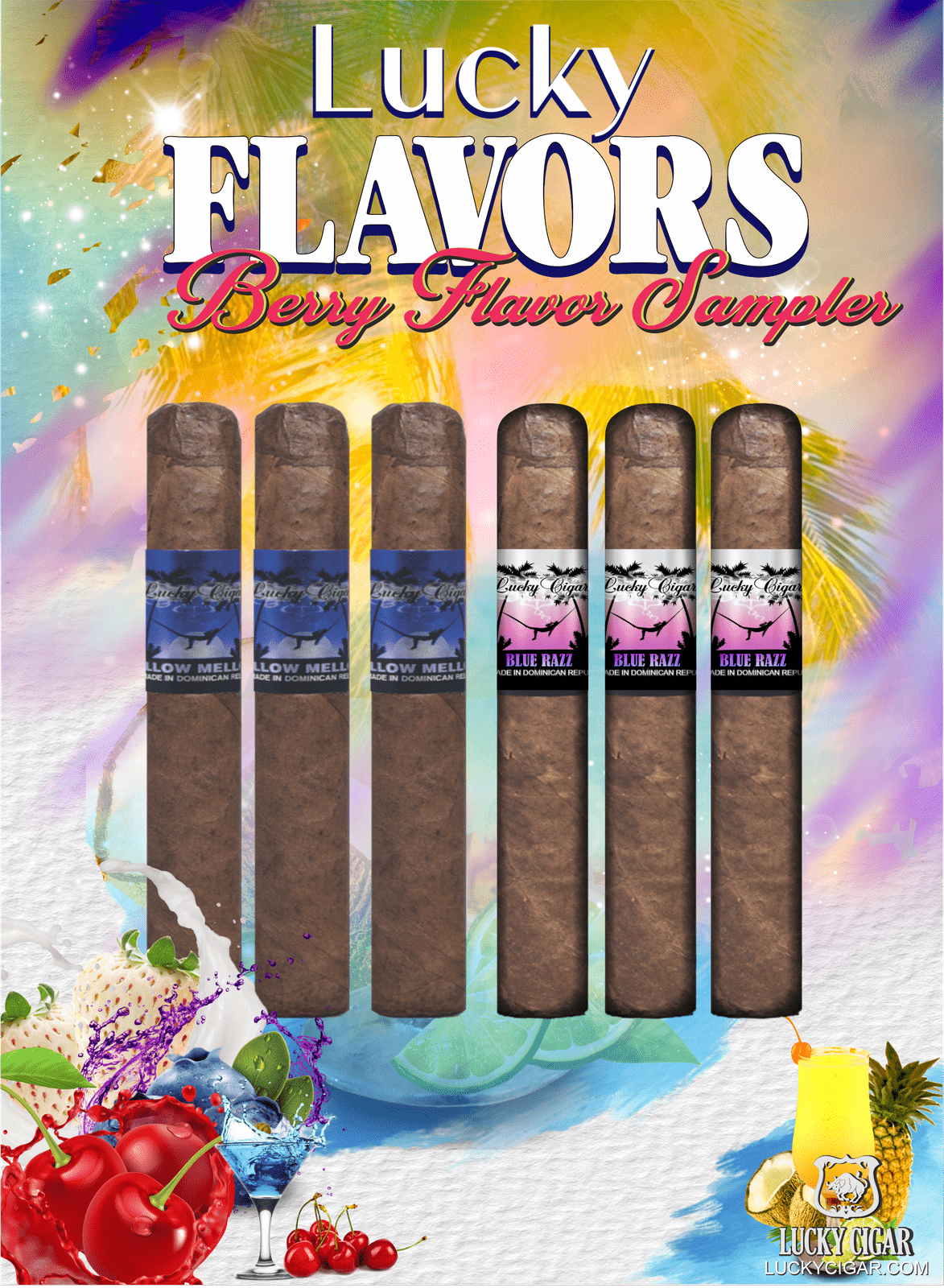 Flavored Cigars: Lucky Flavors 6 Piece Berry Fruit Sampler – Lucky Cigar