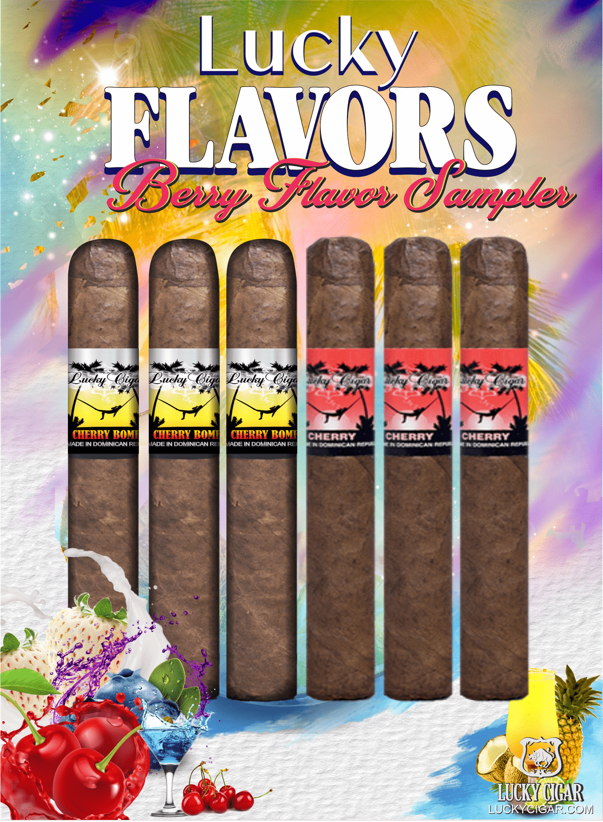 Flavored Cigars: Lucky Flavors 6 Piece Berry Fruit Sampler – Lucky Cigar