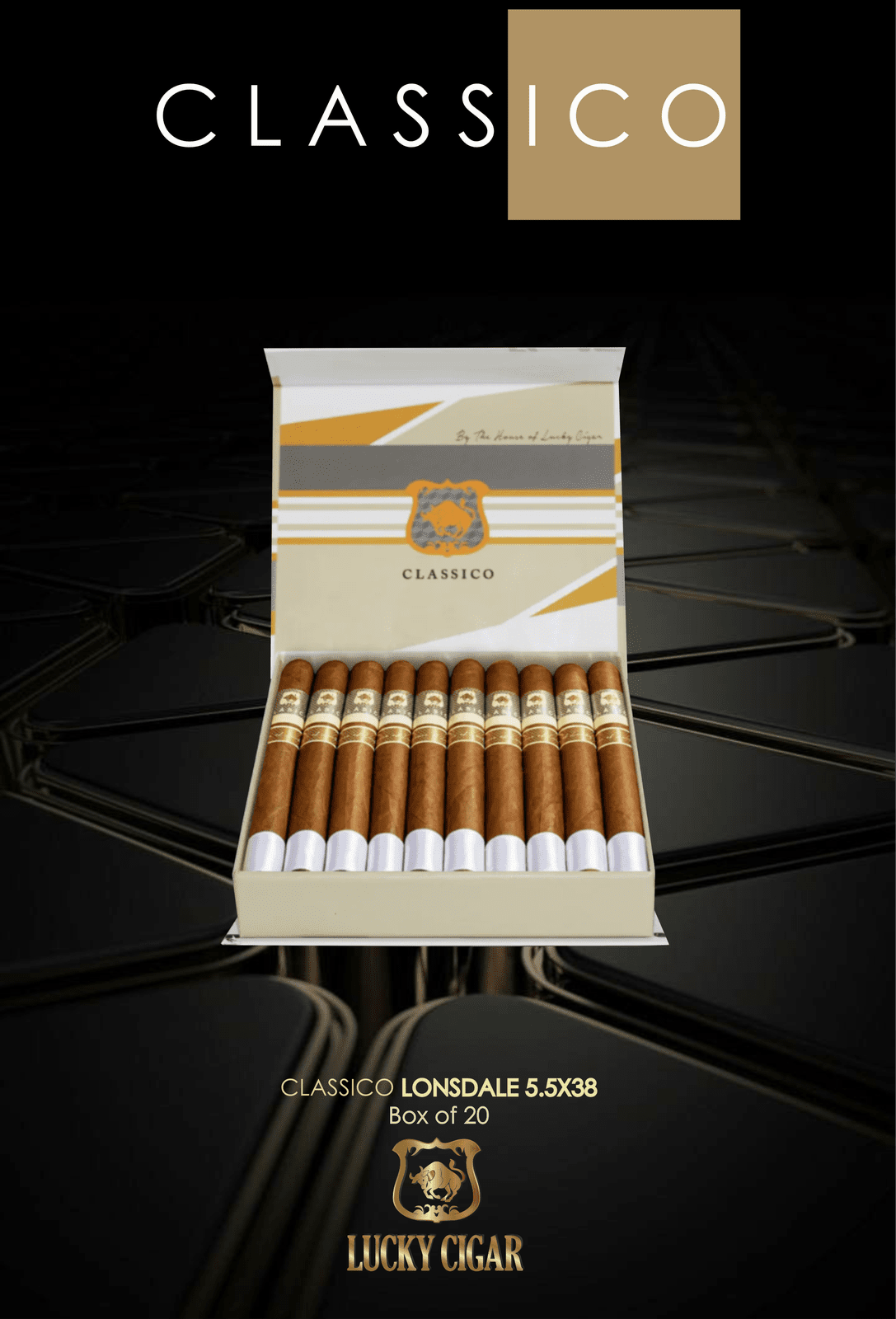 Classico Cigars Lonsdale 5x38 Box of 20 - Lucky Cigar