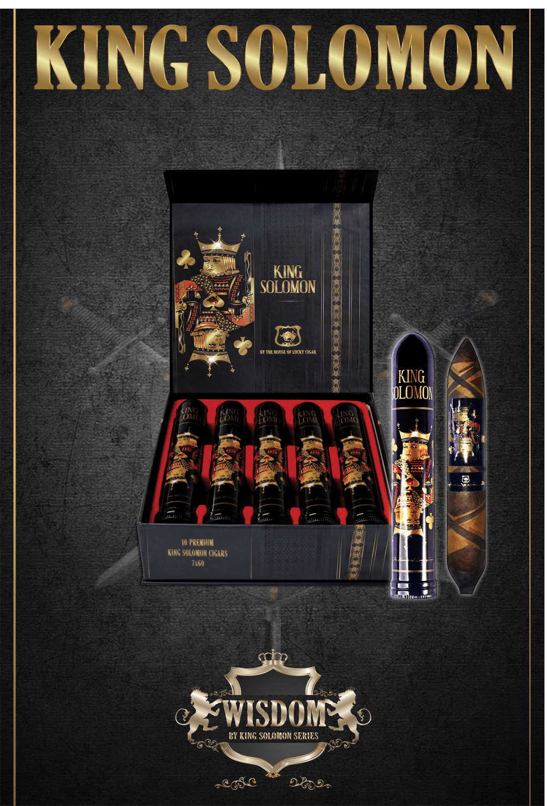 King Solomon 7x60 Cigars in Tubes - Box of 10 – Lucky Cigar