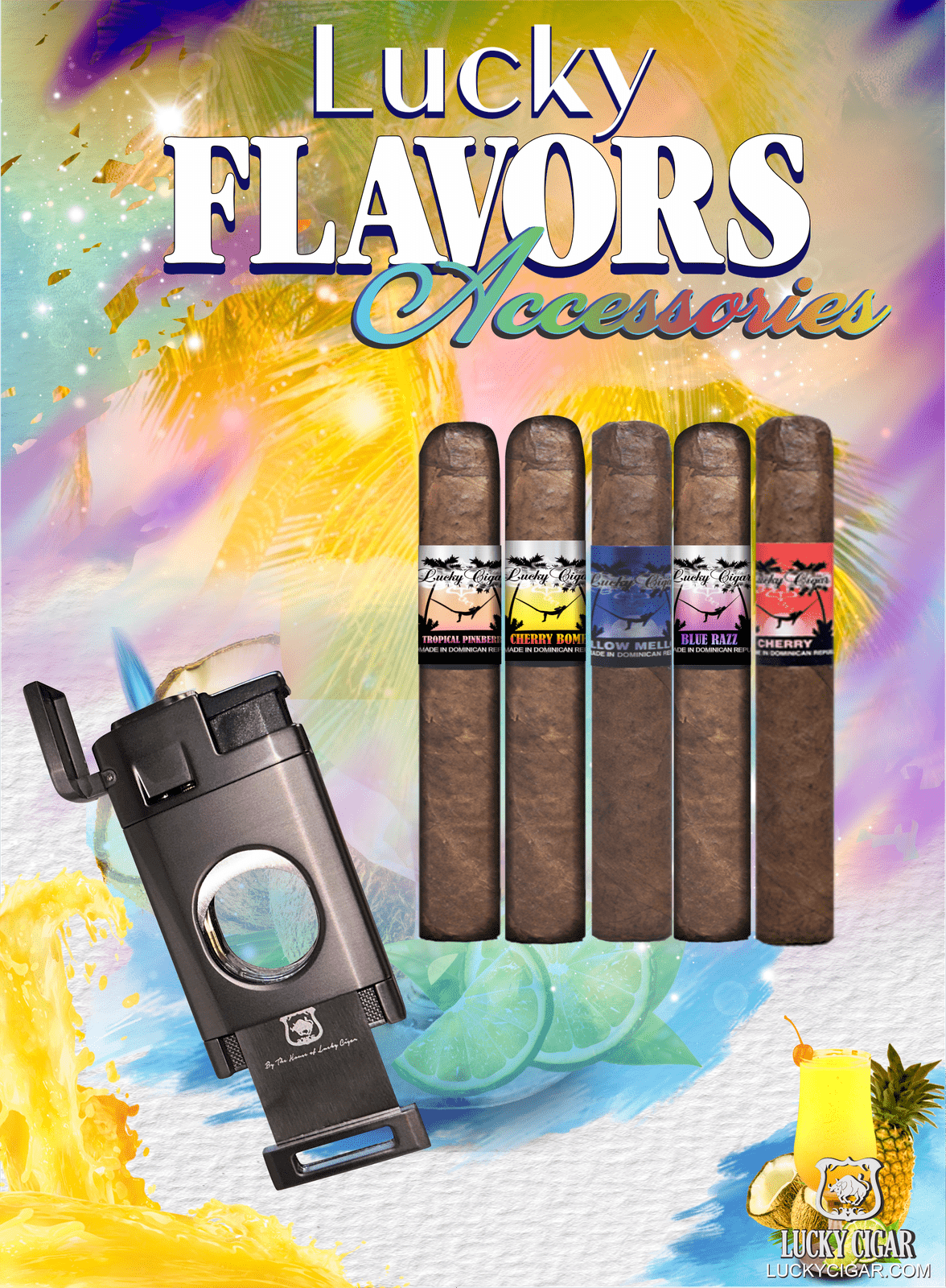 Lucky Flavors 5 Cigar Set + Cutter Torch Combo – Lucky Cigar