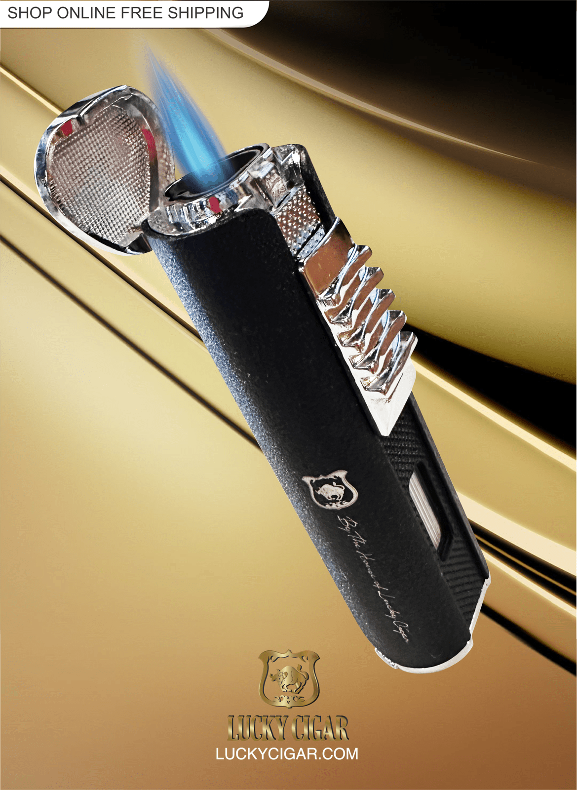Lifestyle Accessories: Torch Lighter in Black - Lucky Cigar