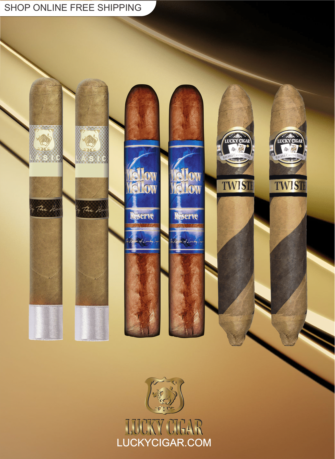 Lucky Cigar Sampler: 6 Cigars with Classico & More