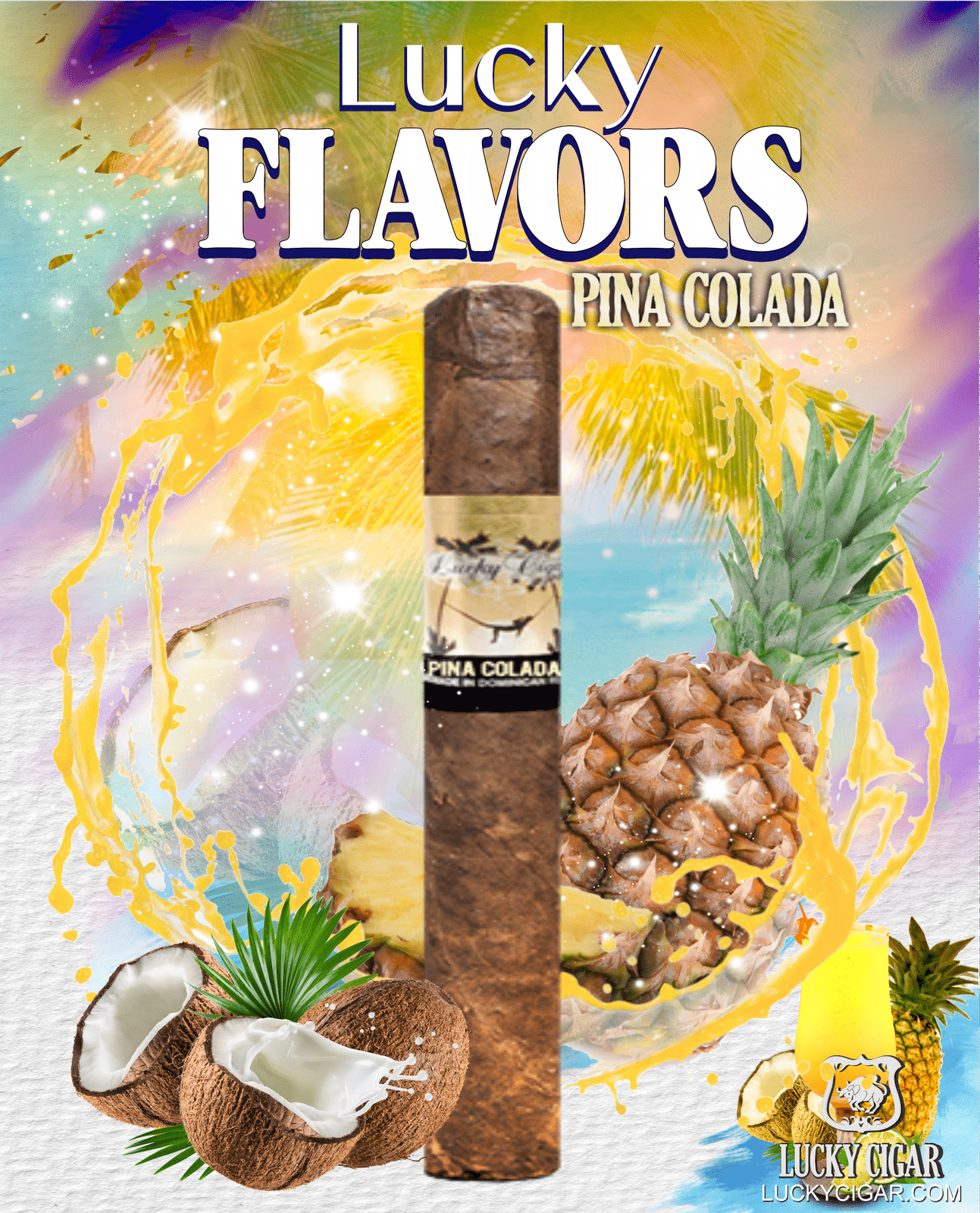 Pleasant Aroma Pina Colada 5x42 Flavored Cigar – Lucky Cigar