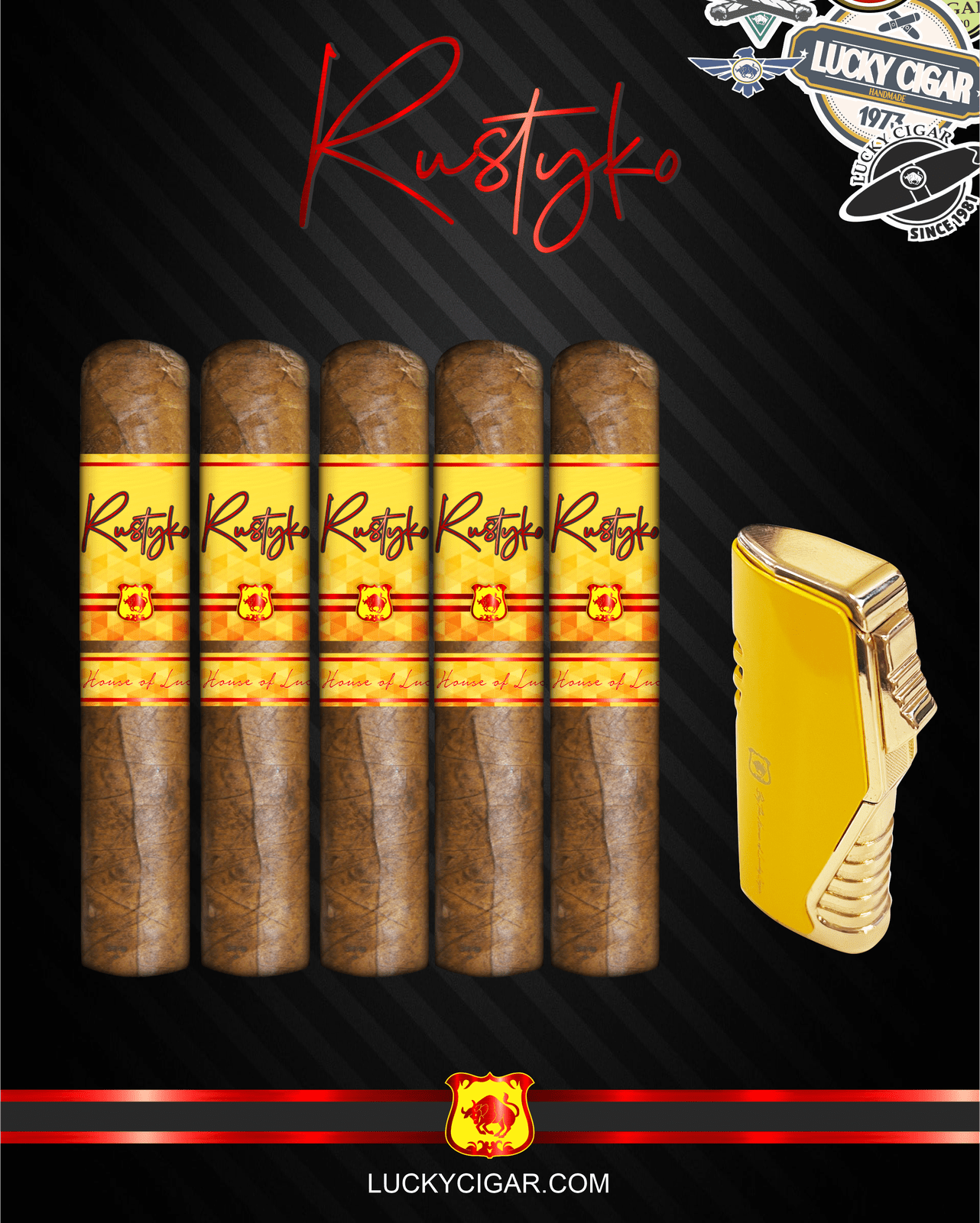 Yellow Torch Infused Cigars: Rustyko Robusto 5x54 Set of 5 – Lucky Cigar