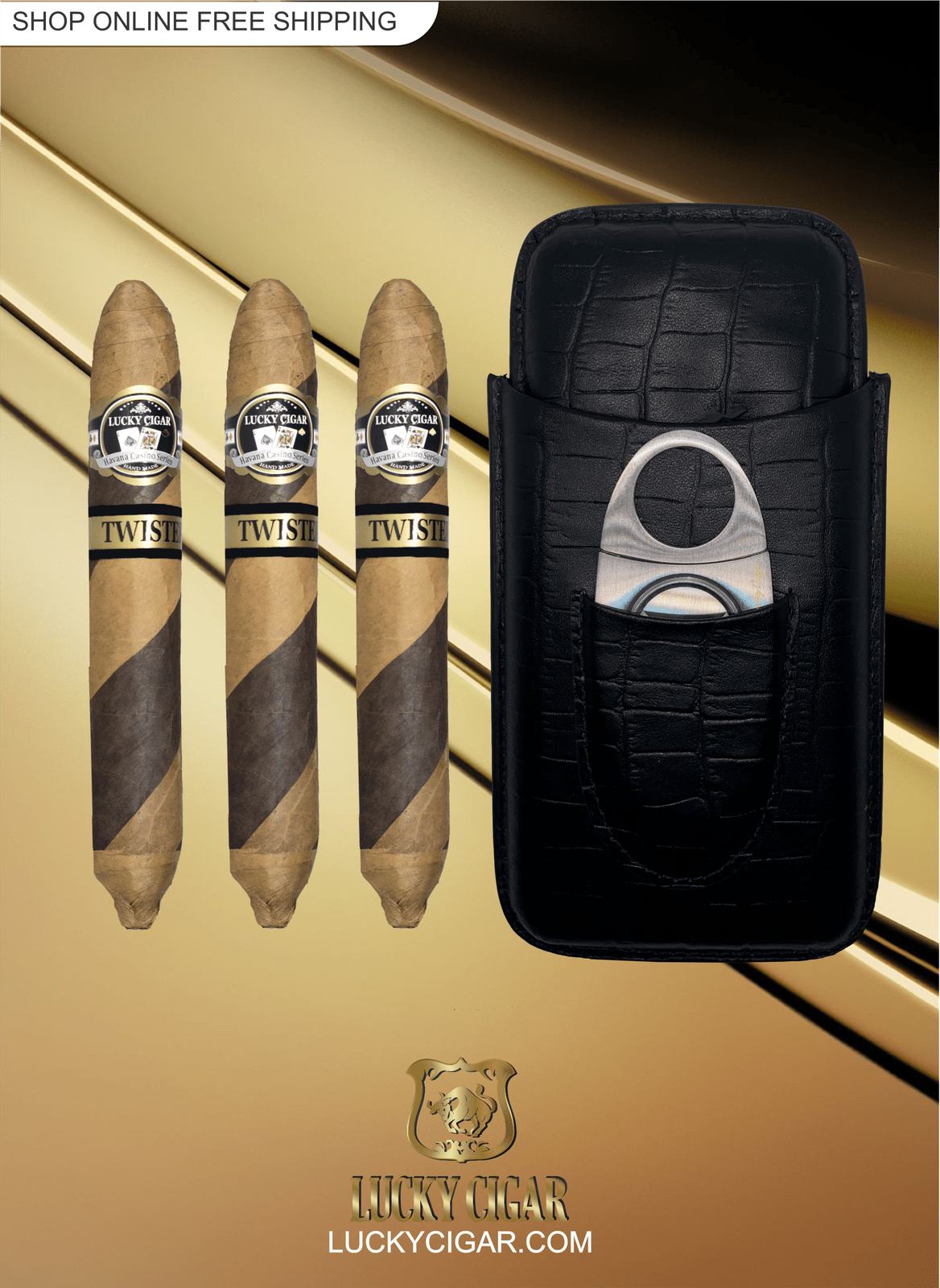 Barber Pole Cigars Twister 3 Salomon 7x60 + Humidor Cutter – Lucky Cigar