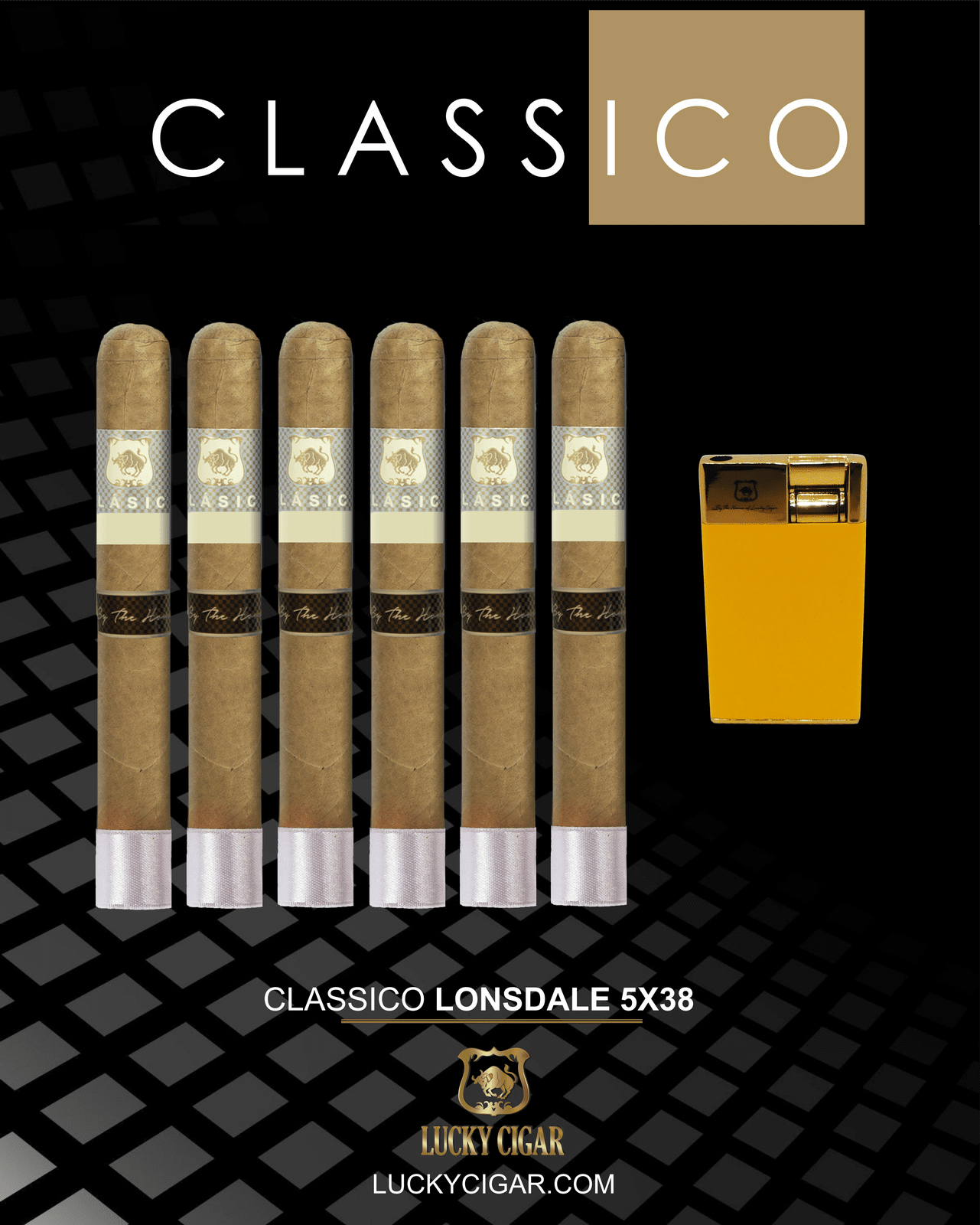 Classic Cigars - Classico by Lucky Cigar: Set of 6 Lonsdale with Light