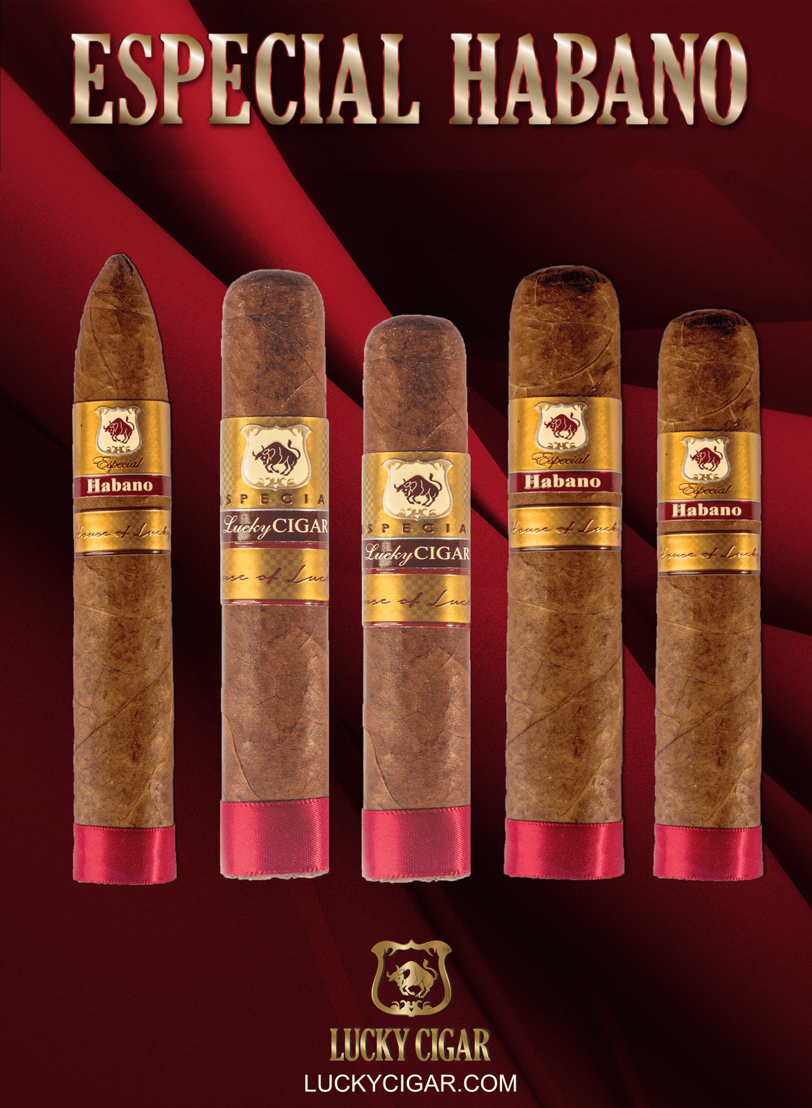 Habano Cigars: Especial Habano by Lucky Cigar: Set of 5 Cigars