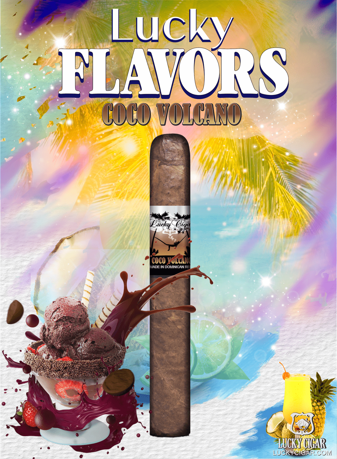 Lucky Flavors Coco Volcano Cigar - 5x42 | Lucky Cigar