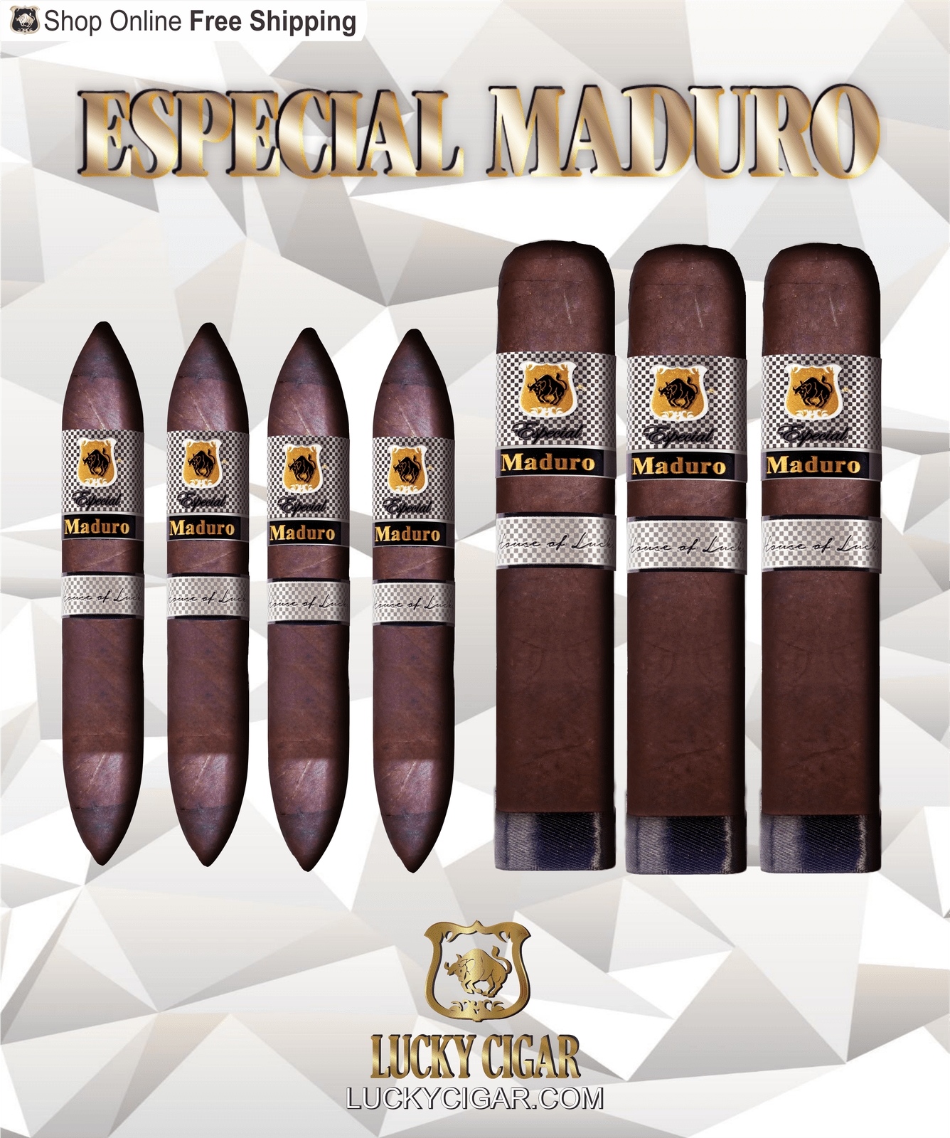 Especial Maduro Cigars Set of 7 - 3 Gigante, 4 Perfecto – Lucky Cigar