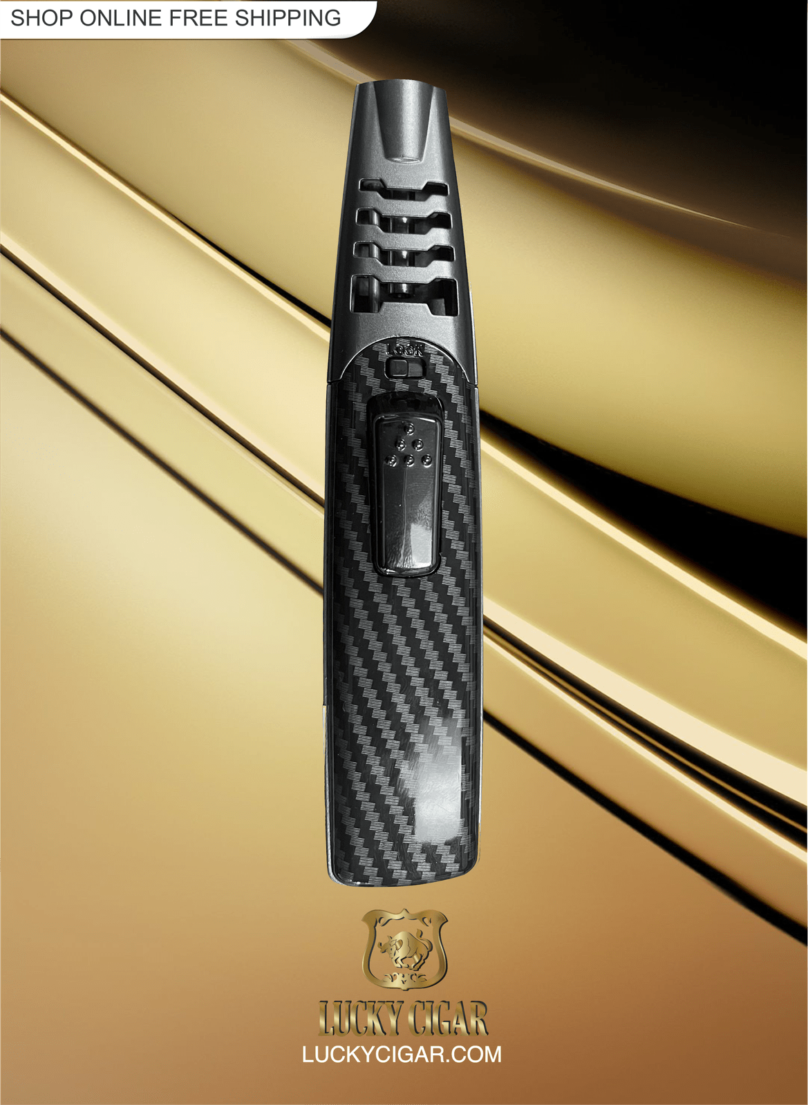 Cigar Lifestyle Accessories: Torch Lighter in Carbon Pattern – Lucky Cigar