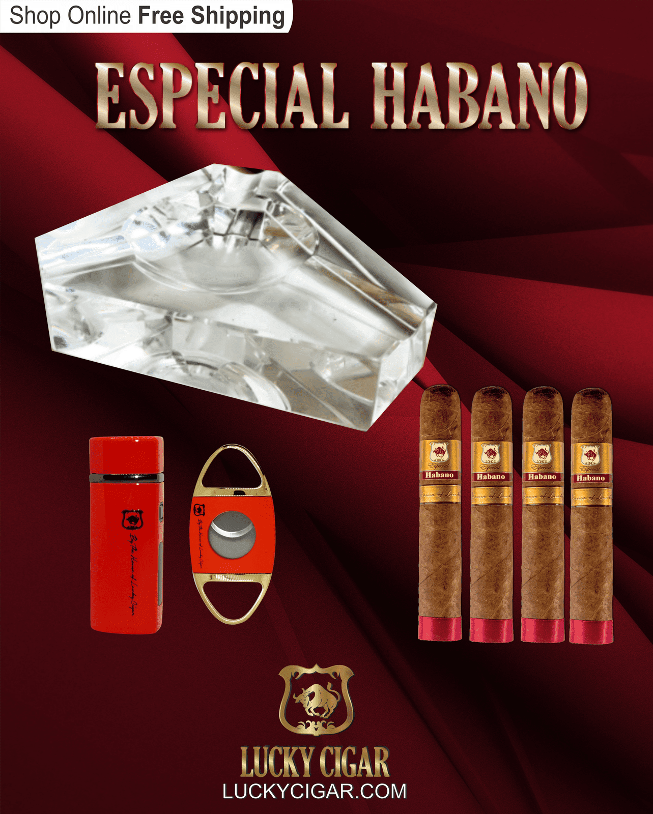 Set of 4 Habano Cigars: Especial Habano by Lucky Cigar