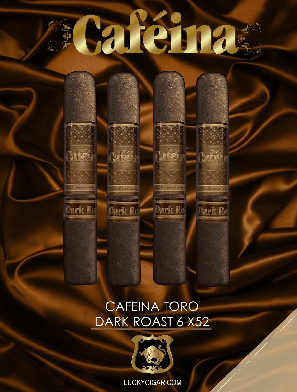 Infused Cigars: Cafeina Dark Roast Toro 6x52 Set of 4 – Lucky Cigar